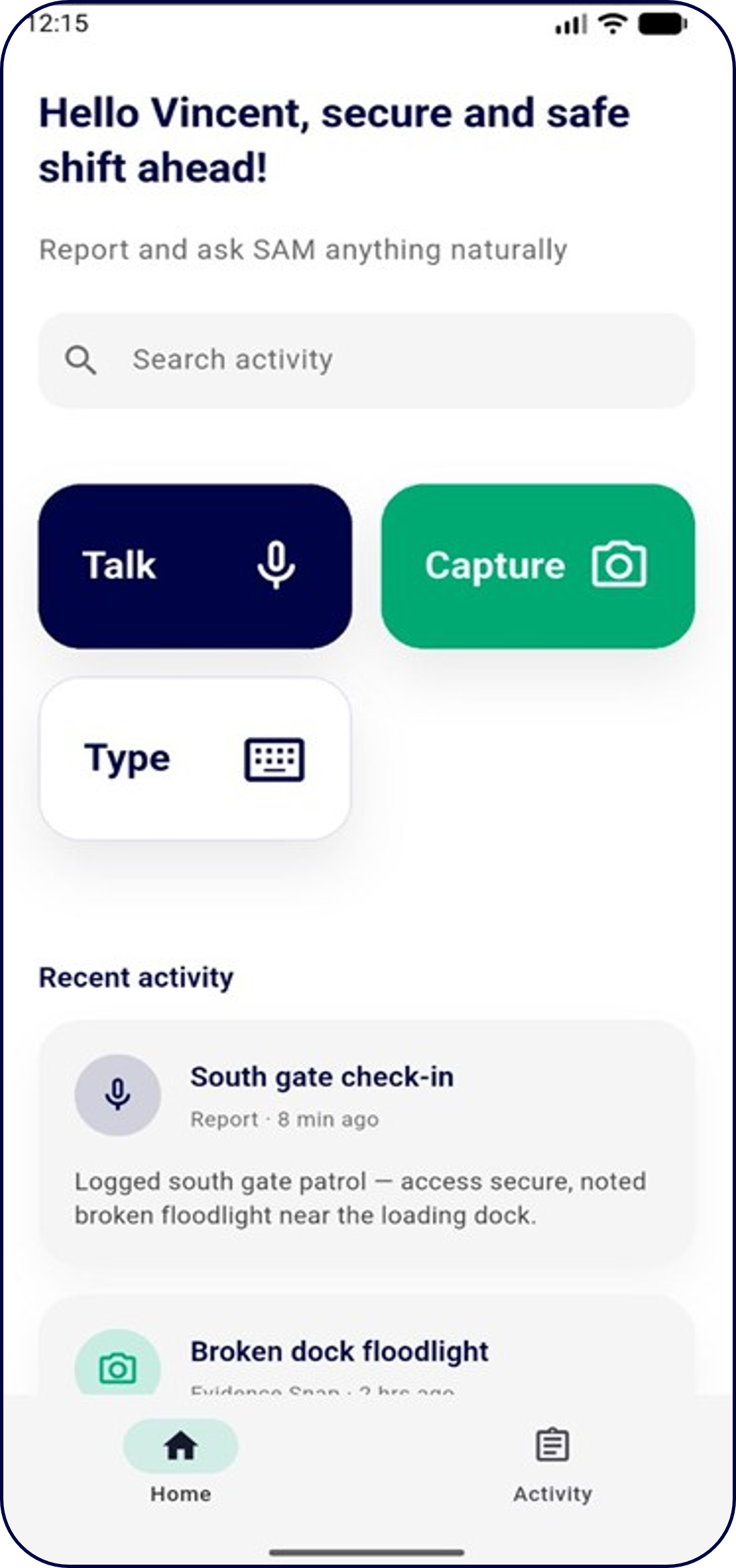 SAM OnSite - AI Guard Reporting Assistant | Pronect